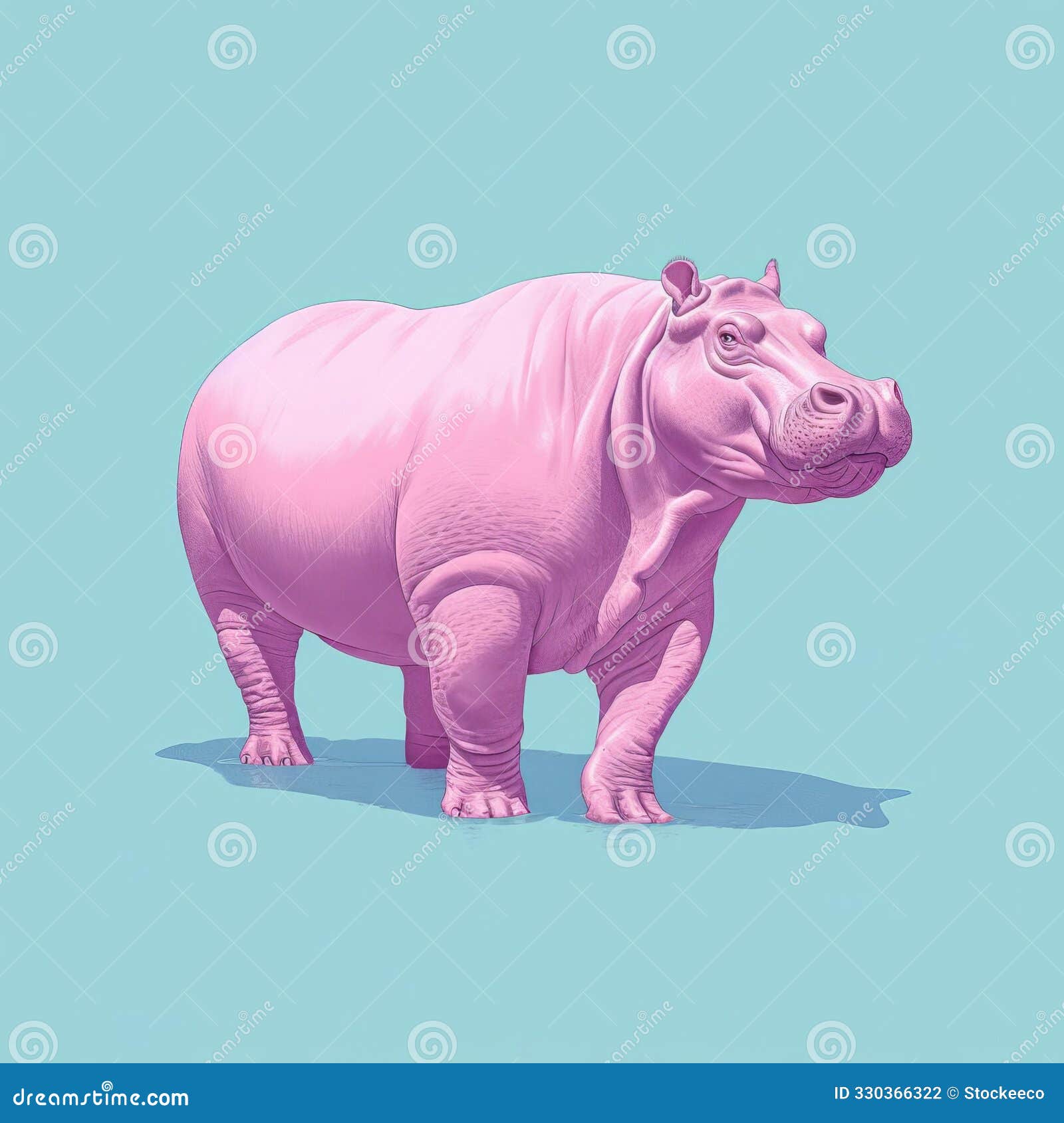 Minimalist Screenprint Illustration of a Full Body Hippopotamus Stock ... Minimalist Screenprint Illustration of a Full Body Hippopotamus Stock ...