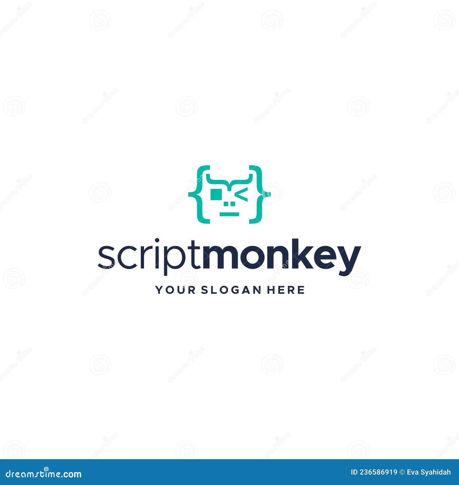 Minimalist SCRIPT MONKEY Sign Abstract Logo Design Stock Vector - Illustration of game, tool ...