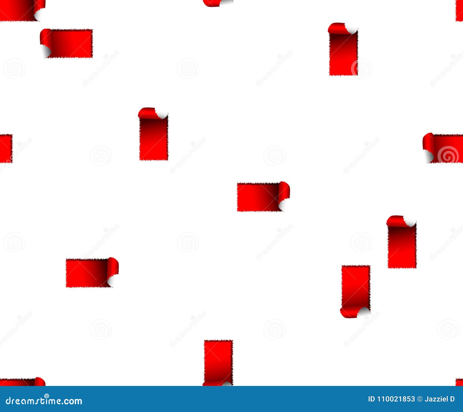 Minimalist Seamless Pattern, Rectangular Red Holes in White Paper with ...