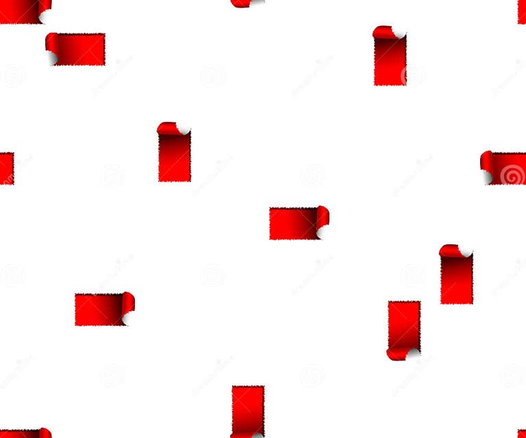 Minimalist Seamless Pattern, Rectangular Red Holes in White Paper with ...