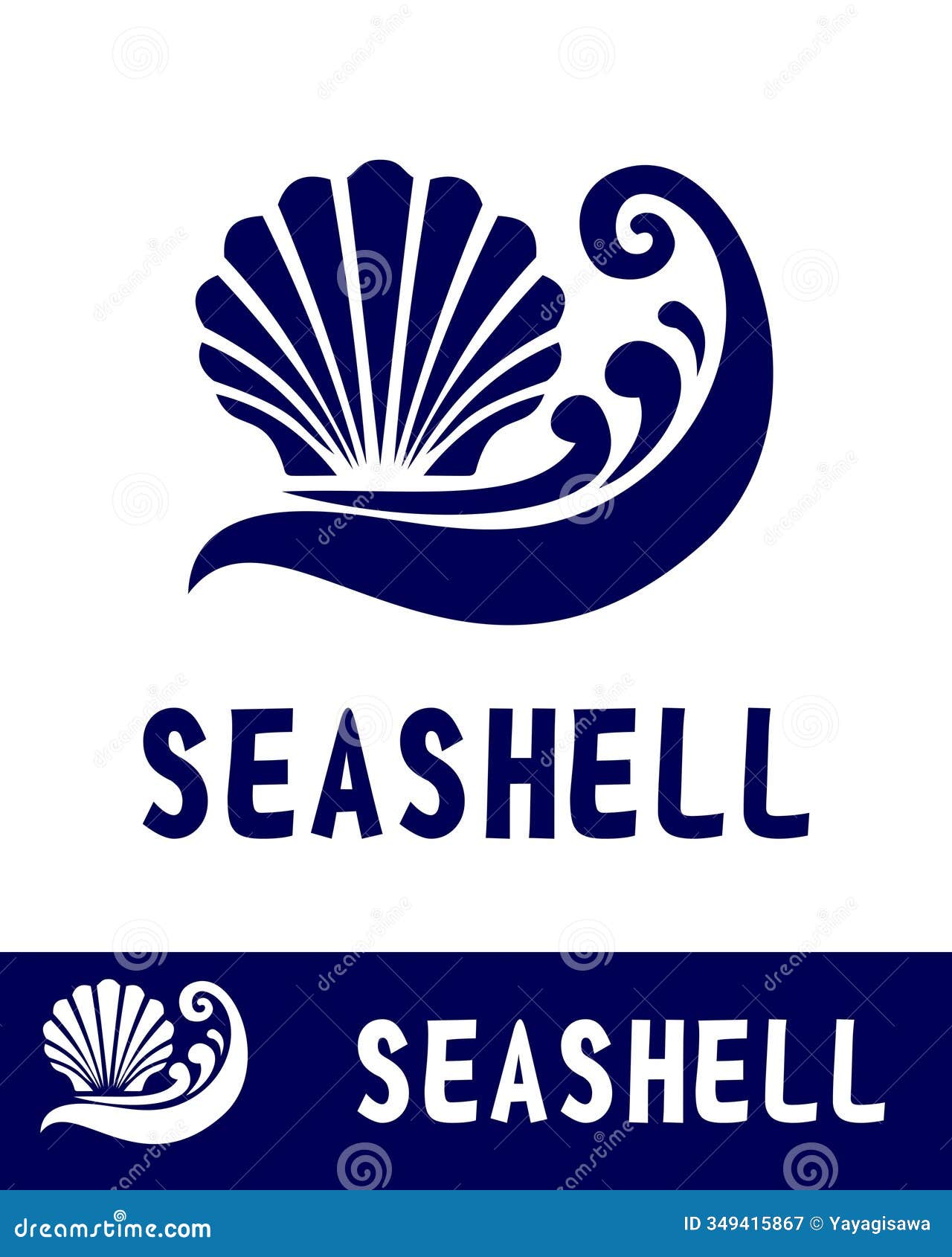 Seashell Logo In Line Art Style. Silhouette Of Seashell Icon. Marine ...