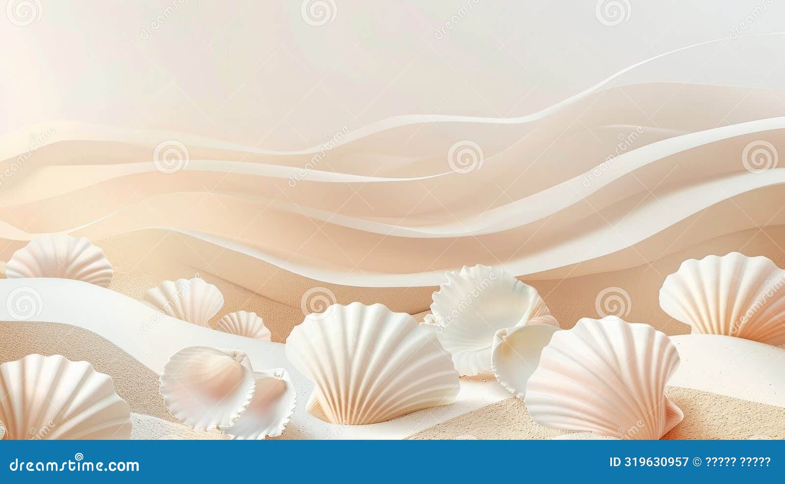 Minimalist Seashell Pattern in Peach and Ivory Tones, Elegant and ...