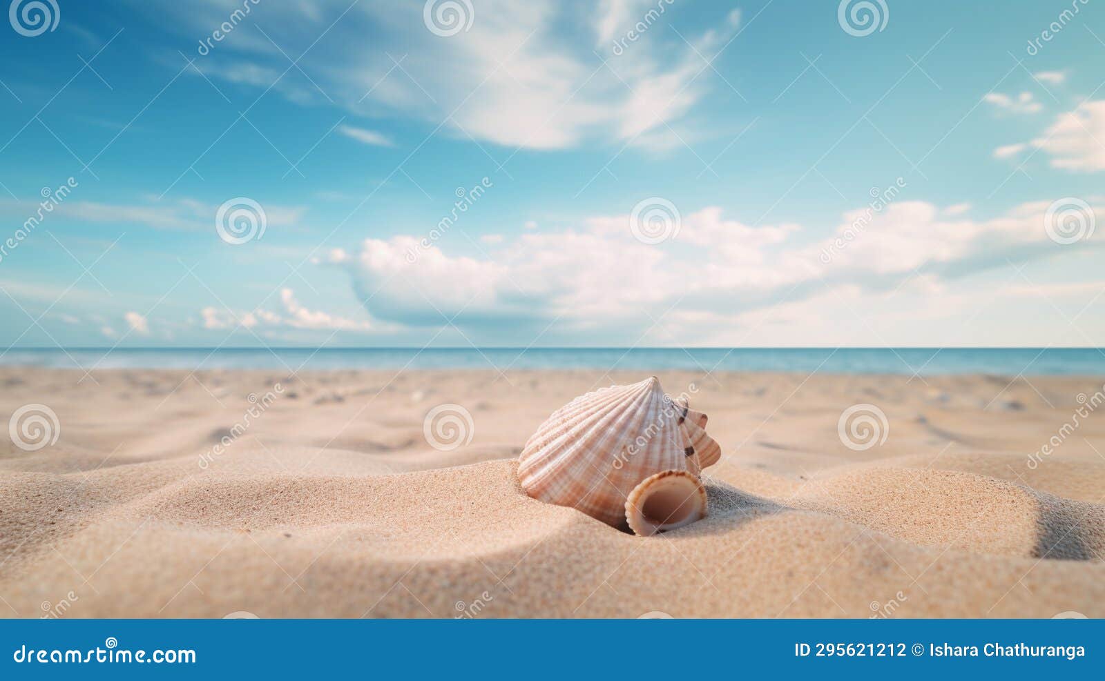 Minimalist Seashell on Sandy Beach, Beautiful Seashell on Beach. Stock ...