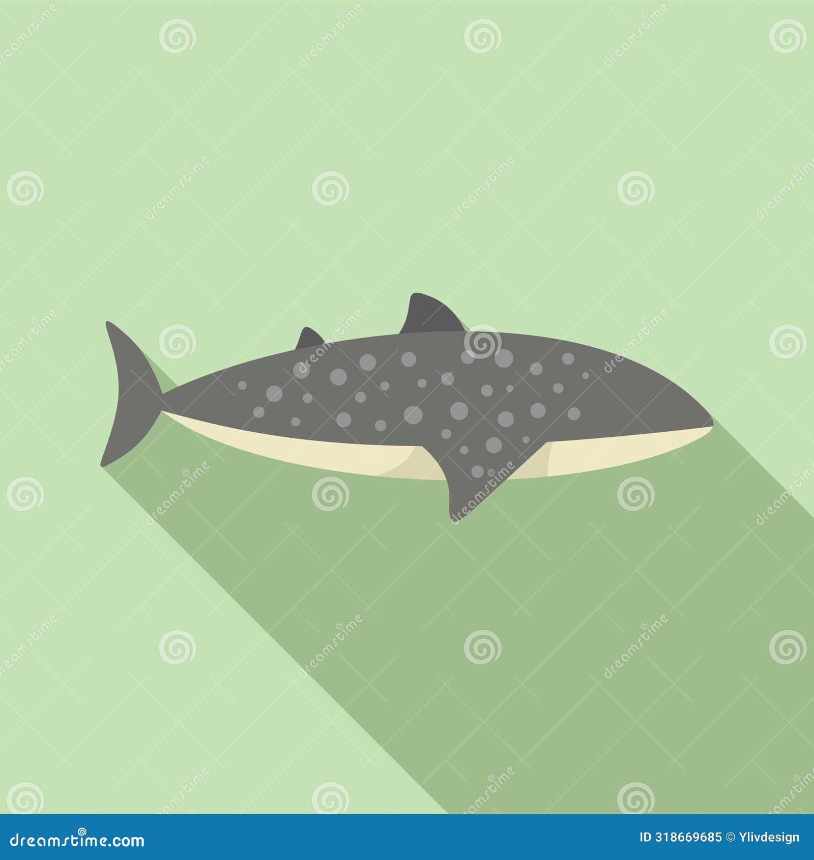 Flat Design Vector Illustration of a Shark Stock Illustration ...