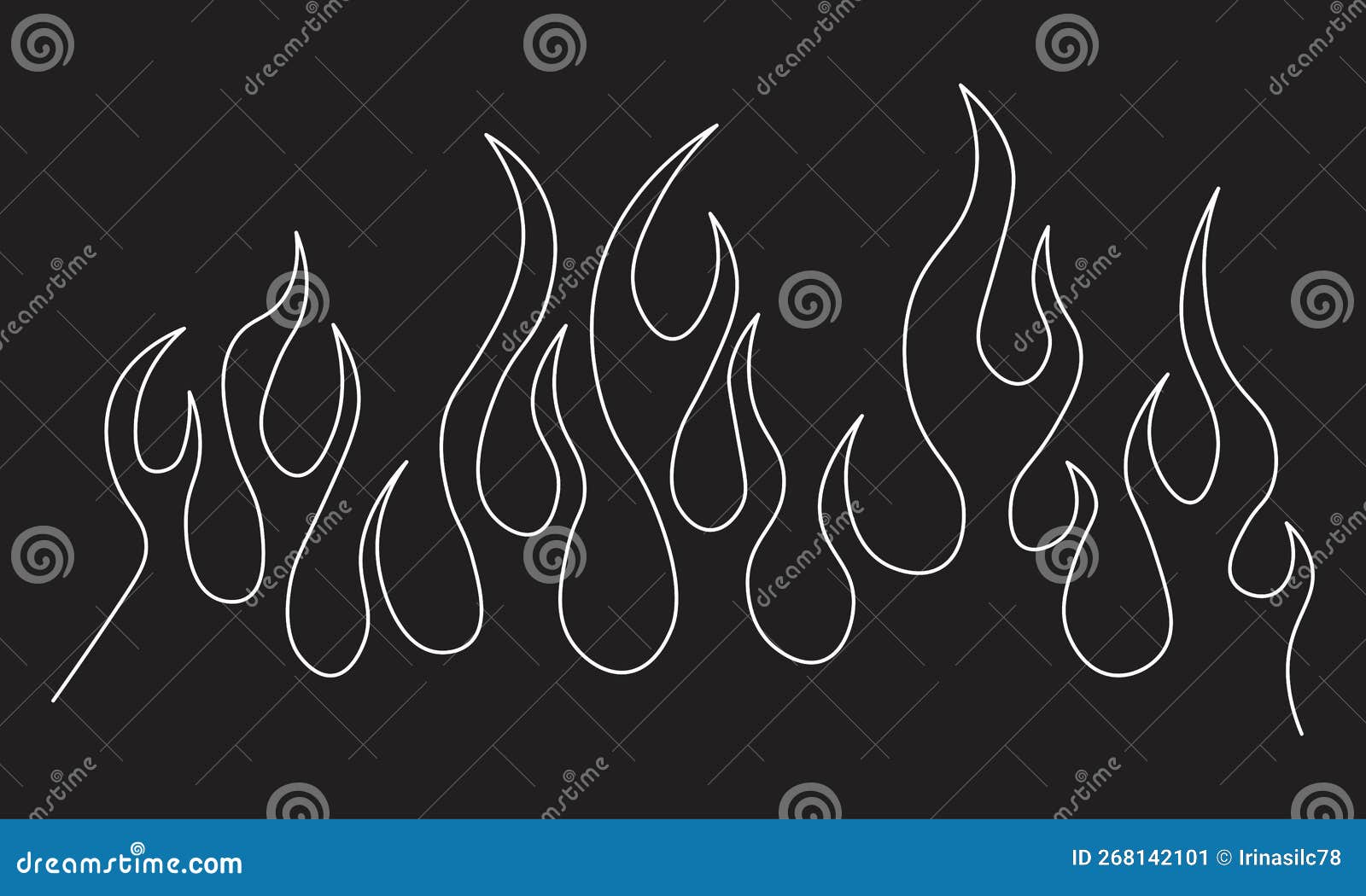 Minimalist Silhouette Of Flame. One Line Drawing. Design Template ...