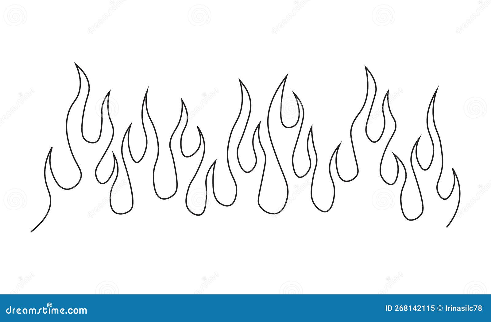 Minimalist Silhouette Of Flame. Fire Black Isolated Template Logo On ...