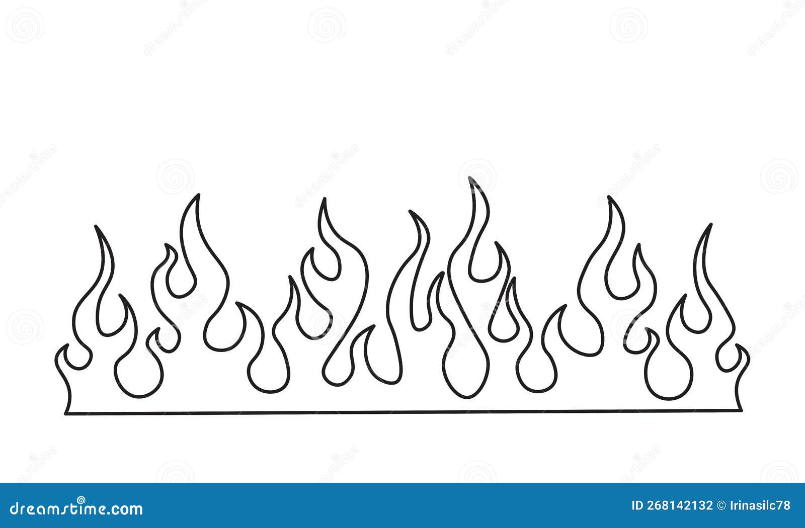 Minimalist Silhouette Of Flame. Fire Black Isolated Template Logo On ...