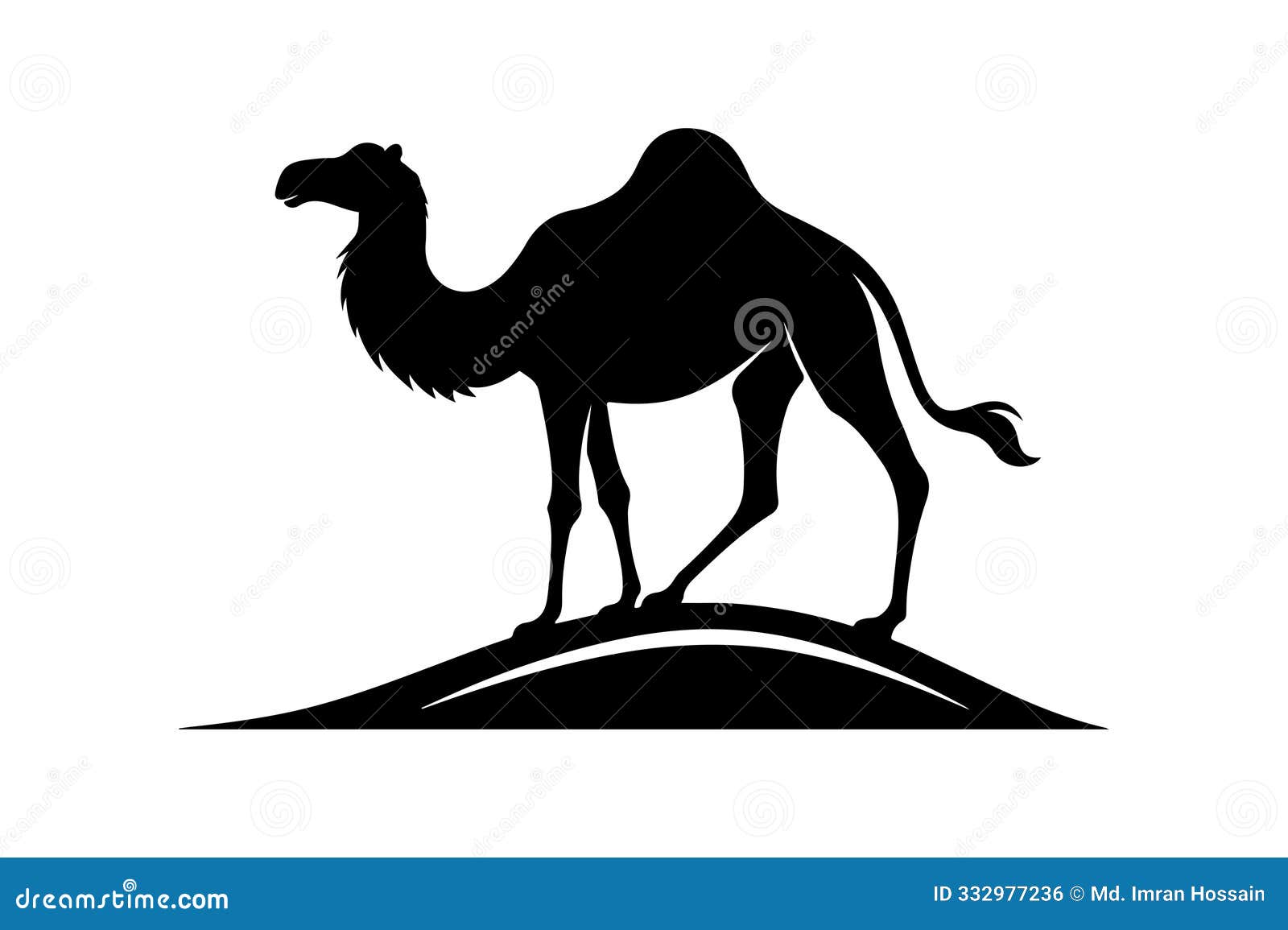 Vector Minimalist Camel Silhouette Clipart Illustration on a White ...