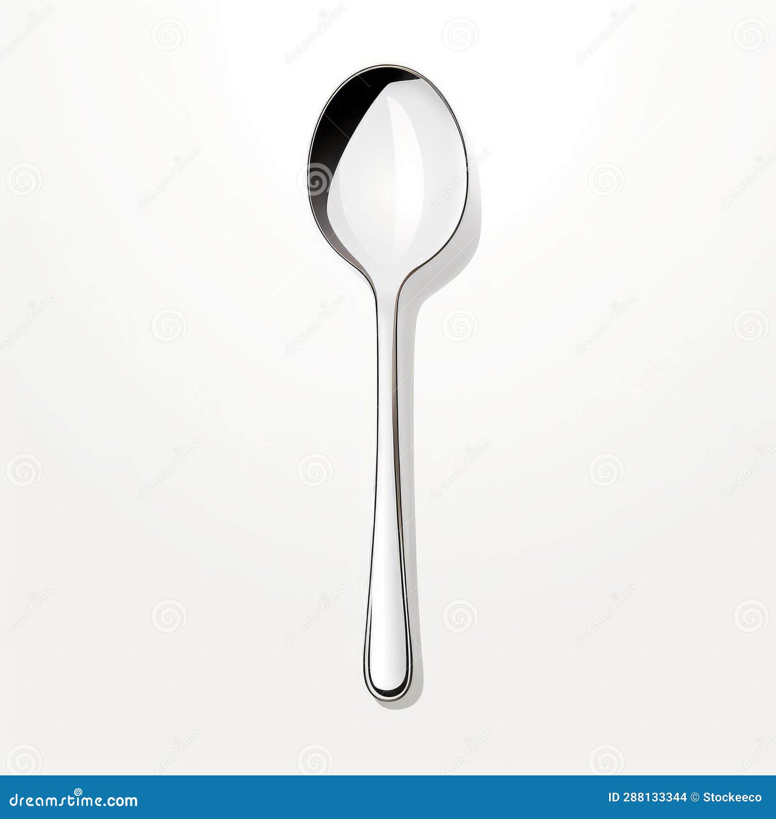 Minimalist Silver Spoon Vector Art on White Background Stock ...