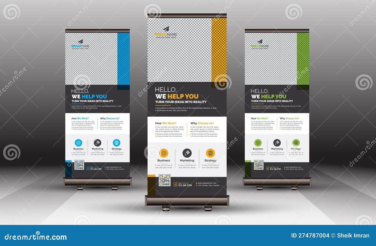 Minimalist Simple Corporate Roll Up Banner, Standee, Pull Up Banner ...