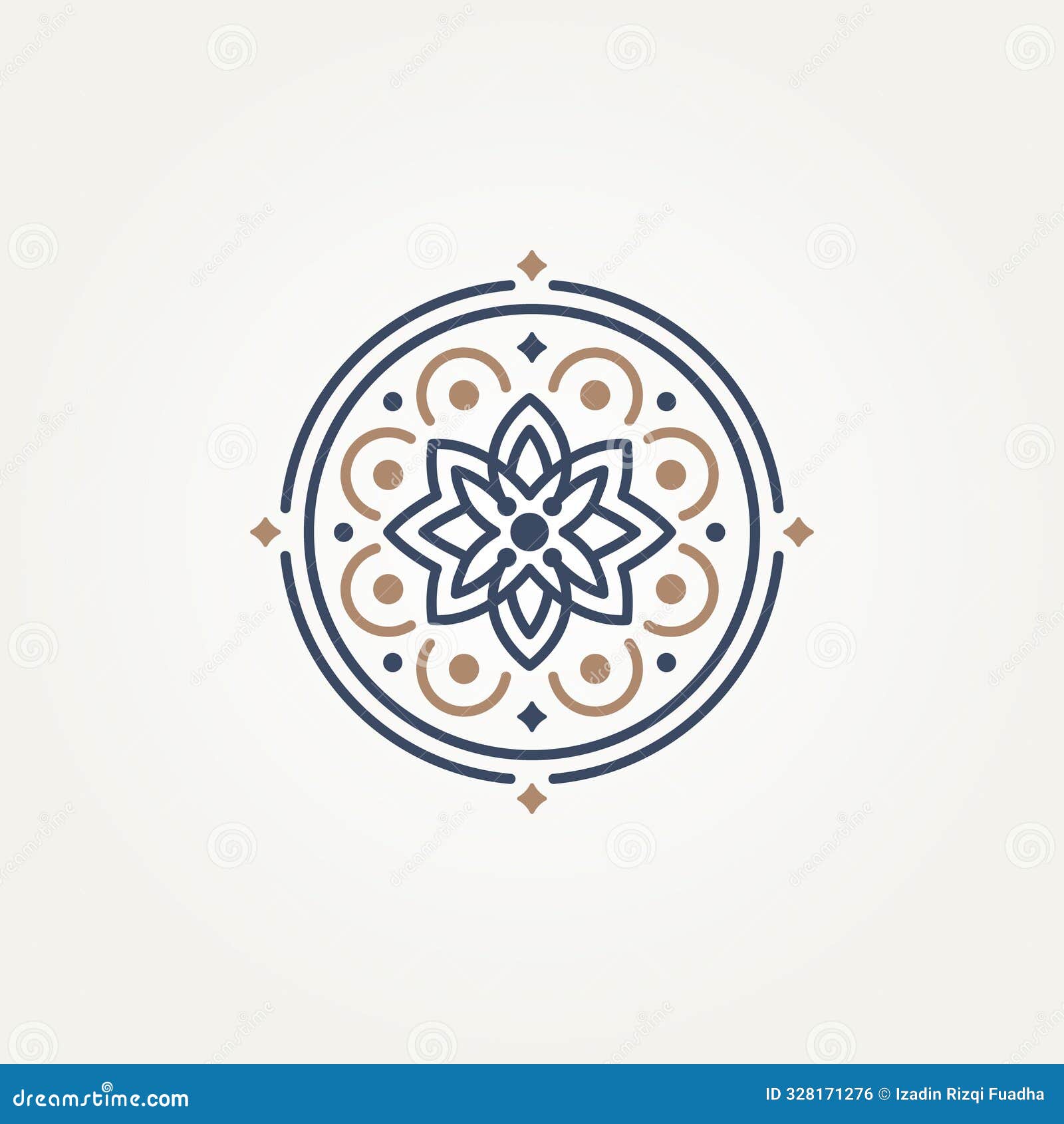 Minimalist Simple Mandala Line Art Icon Logo Vector Illustration Design ...