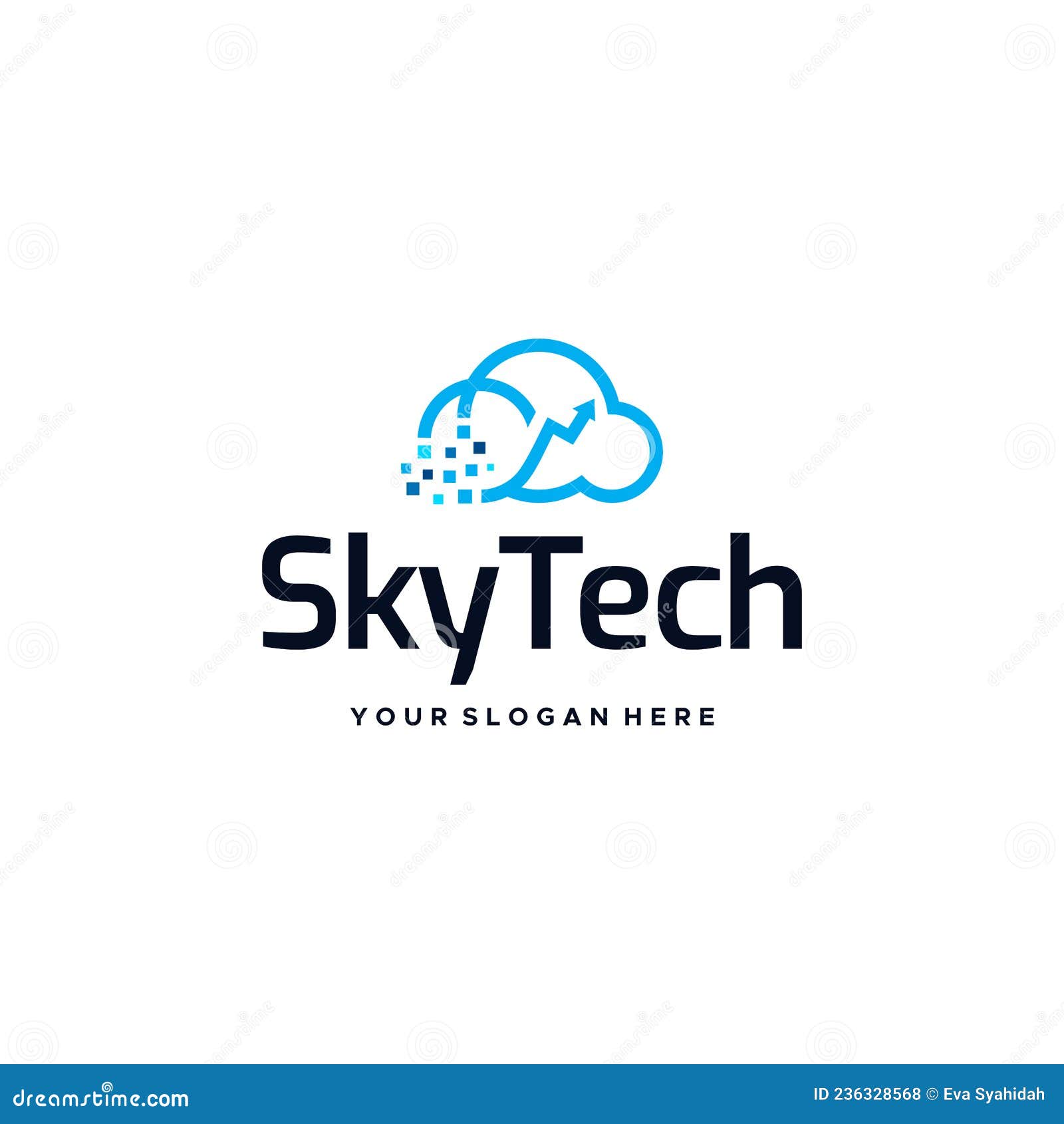 Minimalist Simple SkyTech Line Art Logo Design Stock Vector ...