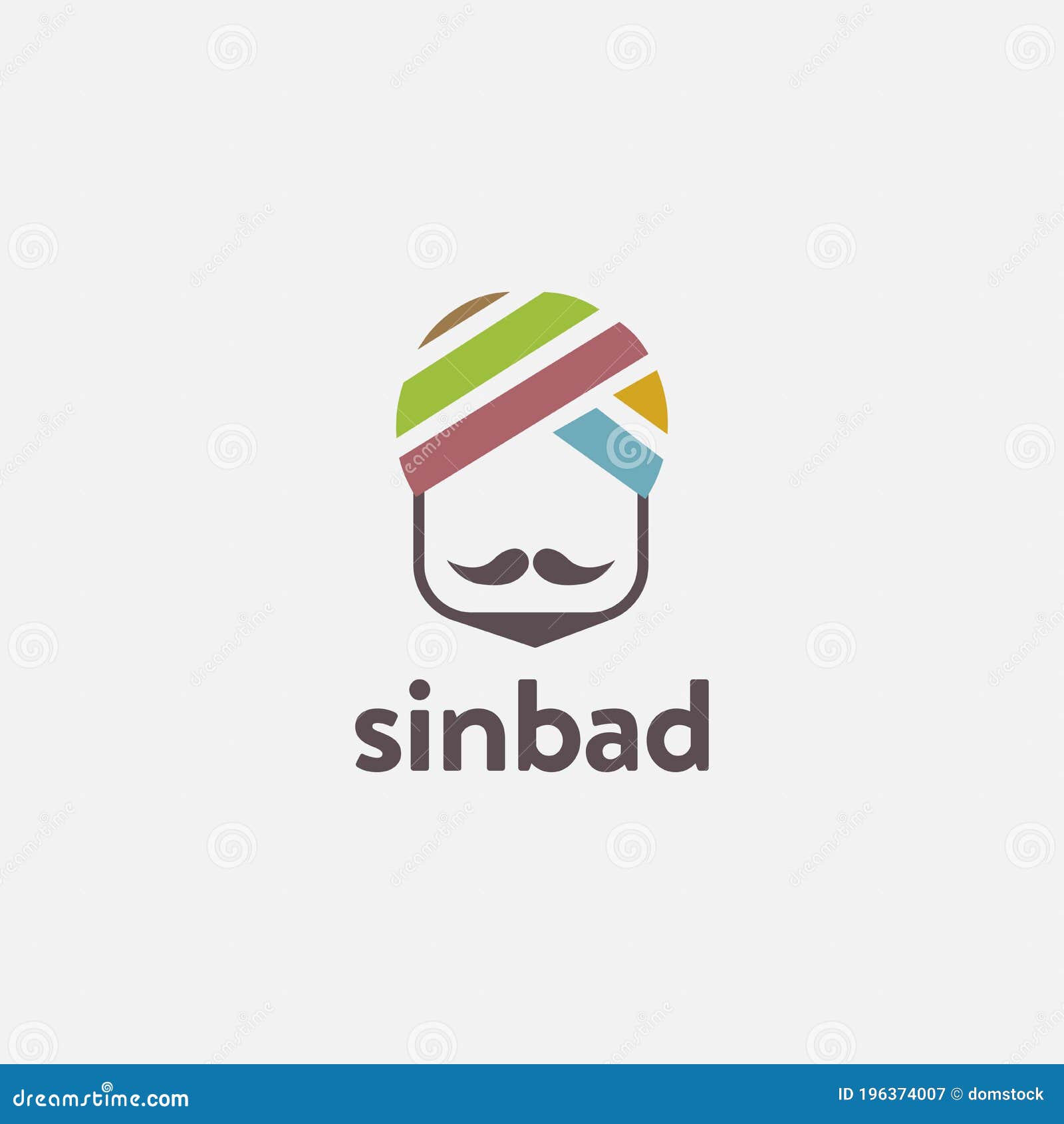 Minimalist Sinbad Indian Arabian Head Logo Icon Vector Template Stock ...