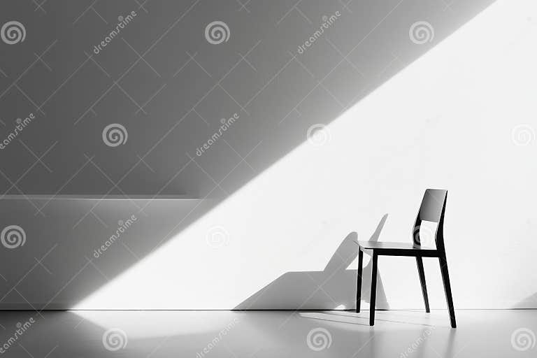 Minimalist Single Chair in Clean Space with Dramatic Lighting Stock ...