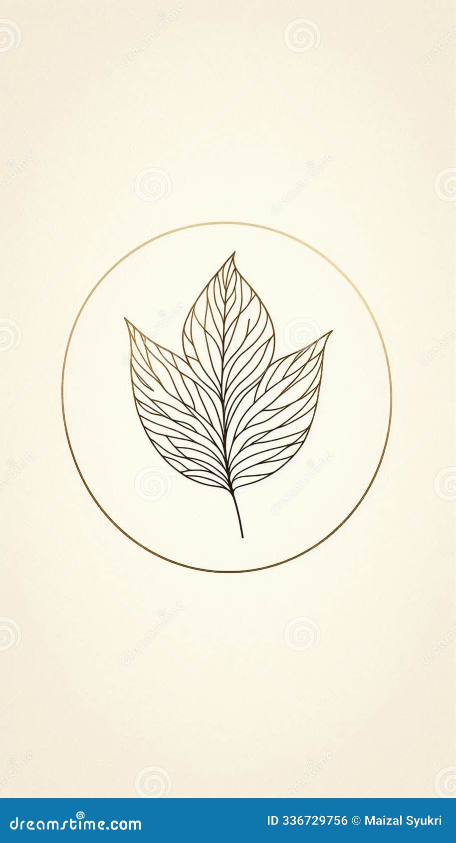 Minimalist Single-Line Leaf Drawing Stock Illustration - Illustration ...
