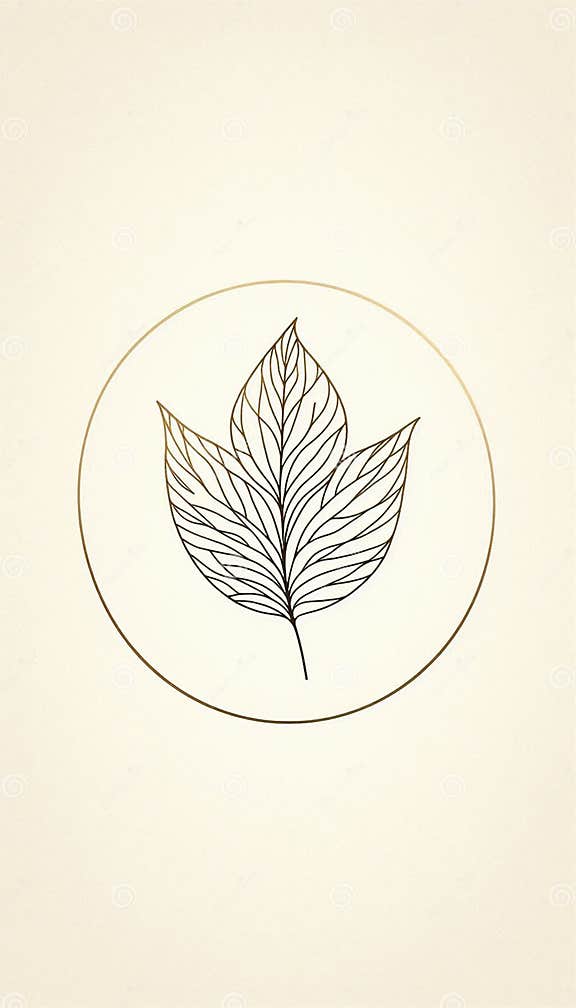 Minimalist Single-Line Leaf Drawing Stock Illustration - Illustration ...