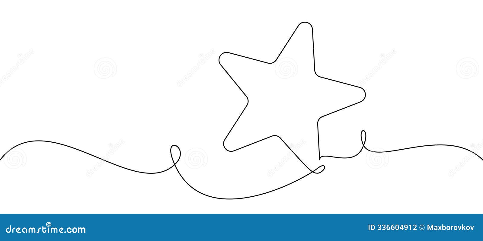Minimalist Single-Line Star Vector Illustration Stock Illustration ...
