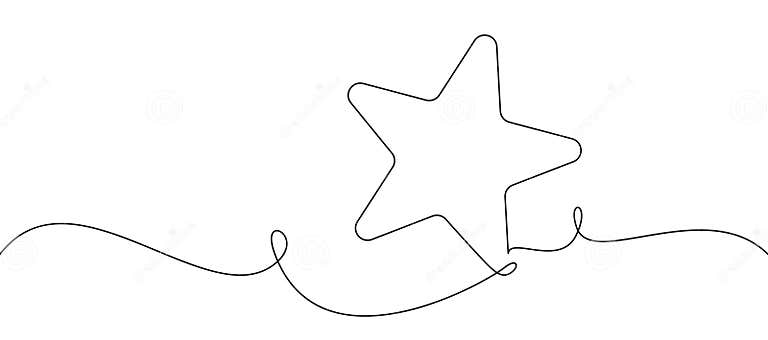 Minimalist Single-Line Star Vector Illustration Stock Illustration ...