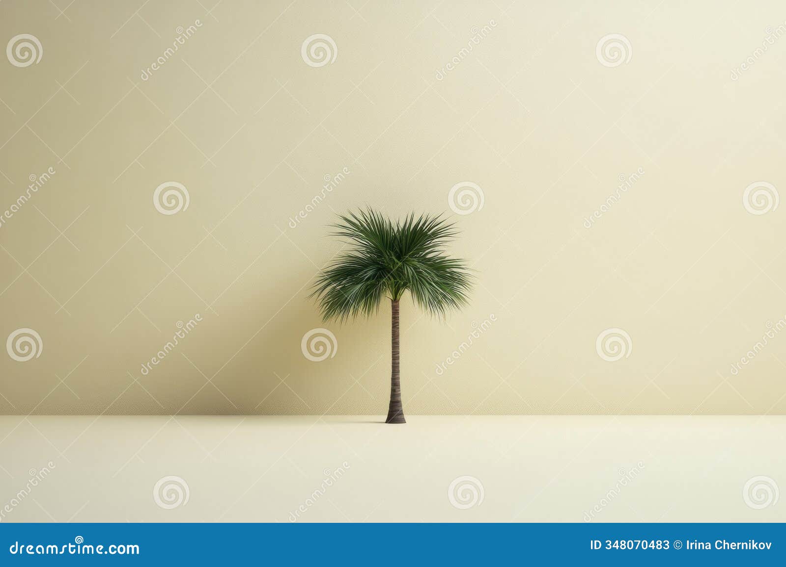 Minimalist Single Palm Tree on Neutral Background for Modern Design and ...