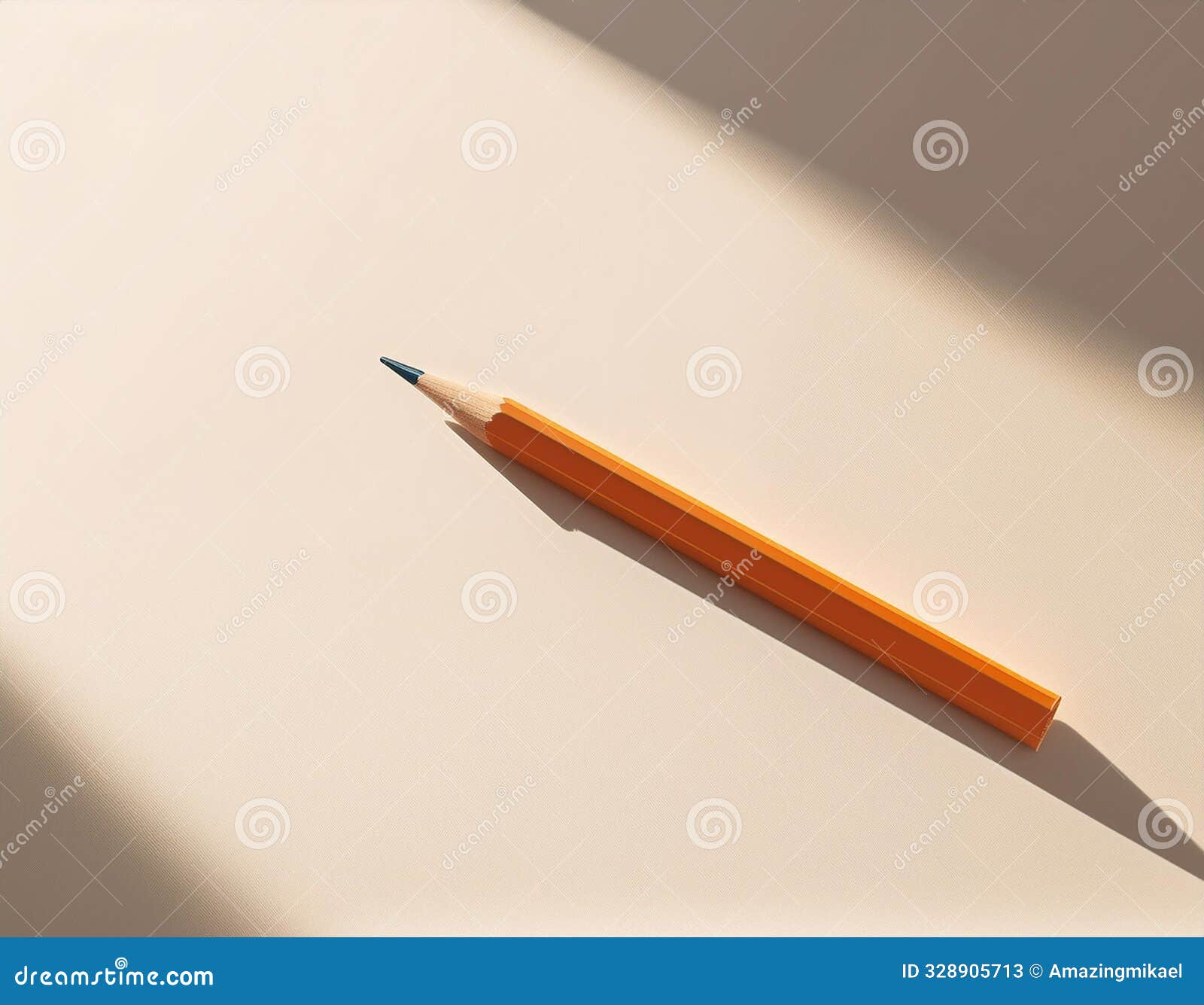Minimalist Single Pencil with Shadow and Ample White Space for Text ...