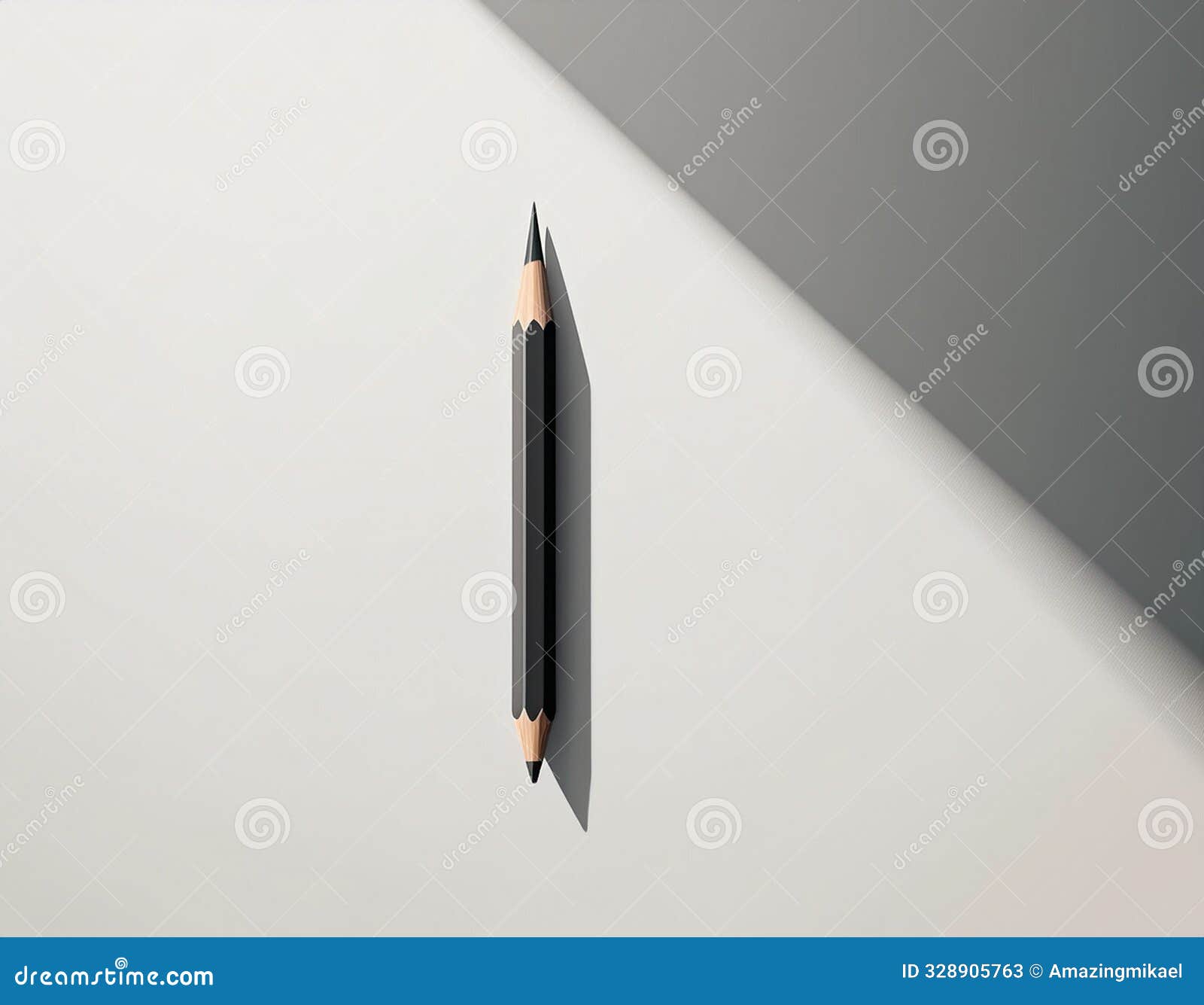 Minimalist Single Pencil with Shadow and Ample White Space for Text ...