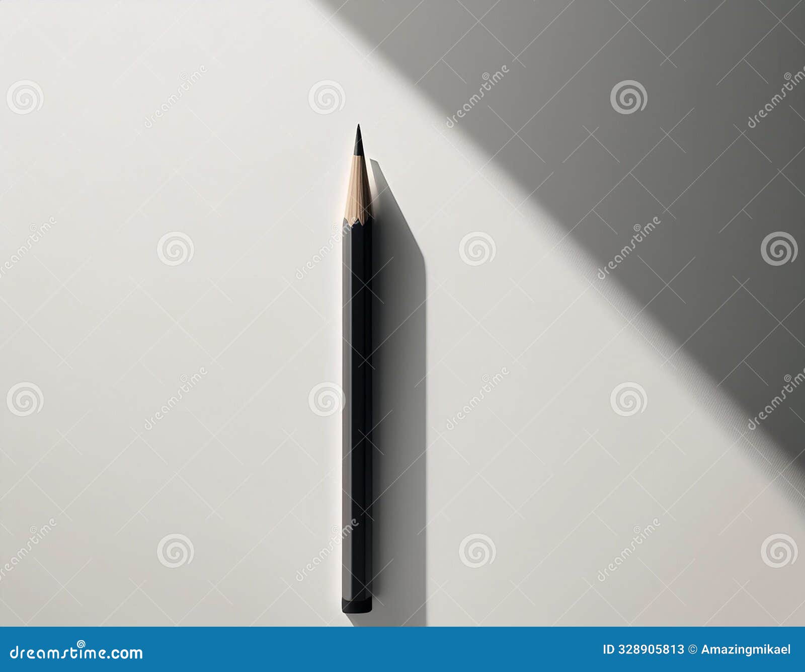 Minimalist Single Pencil with Shadow and Ample White Space for Text ...