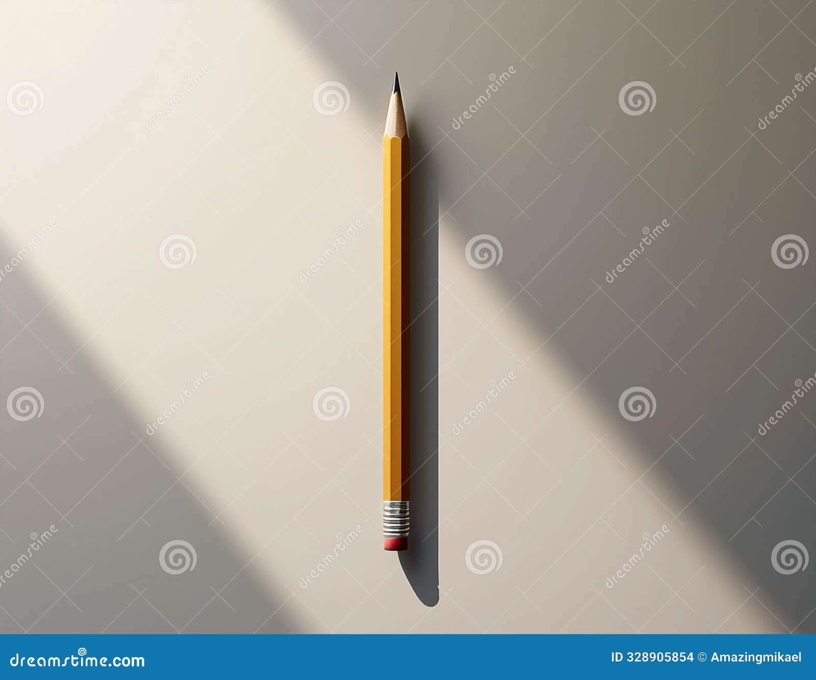 Minimalist Single Pencil with Shadow and Ample White Space for Text ...