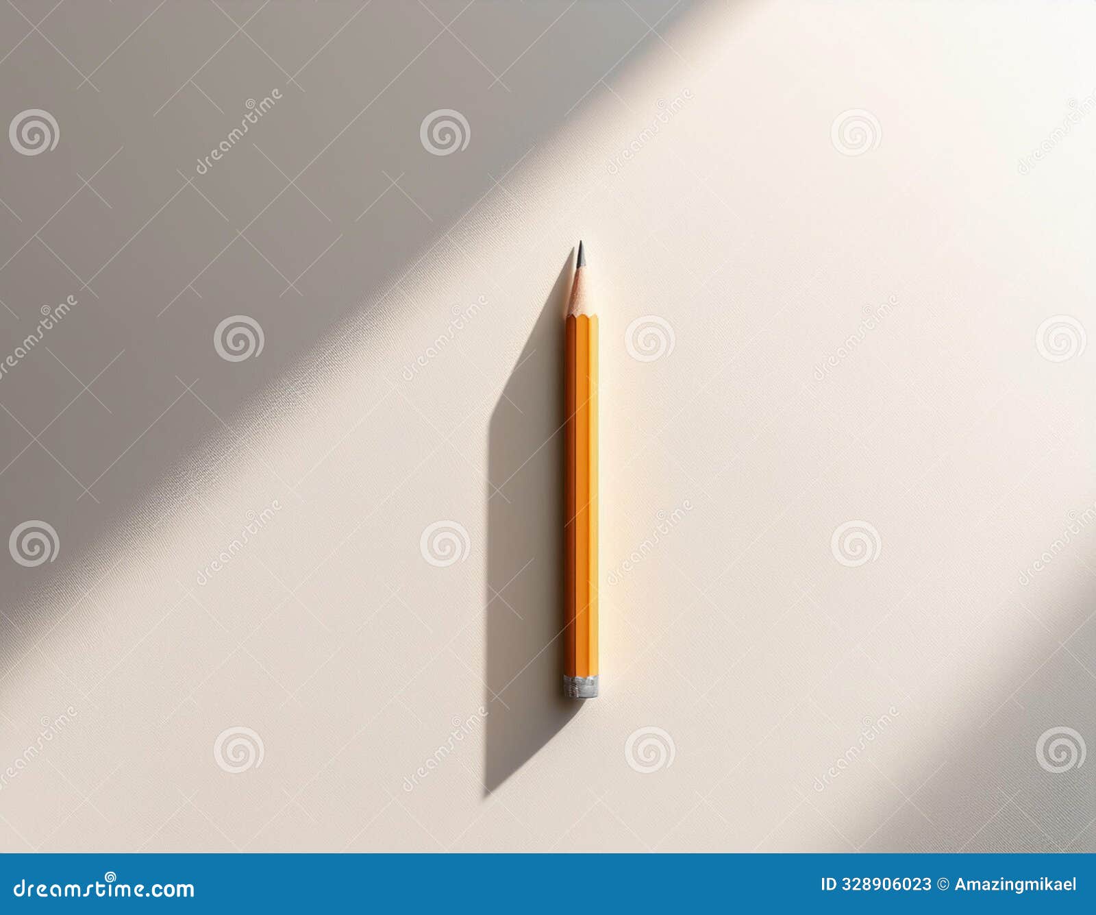 Minimalist Single Pencil with Shadow and Ample White Space for Text ...
