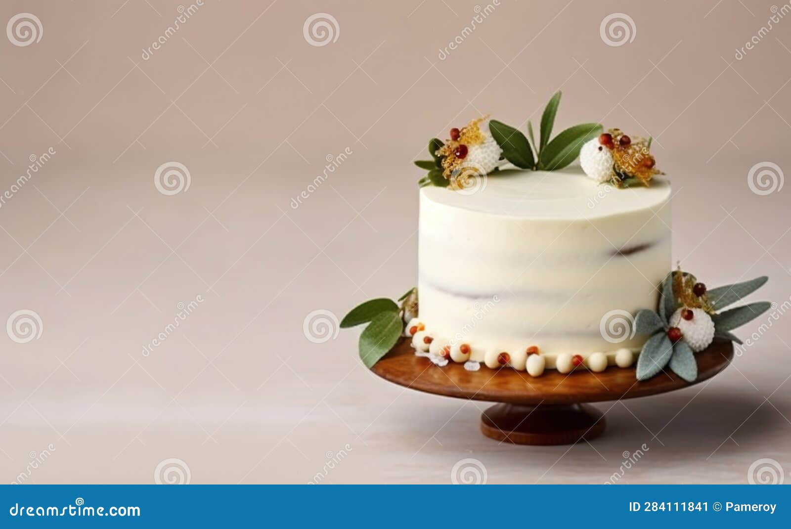 Minimalist Single Tier Wedding Cake With White Icing And Decoration ...