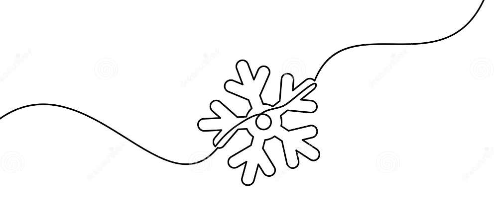 Minimalist Snowflake with Decorative Curved String Stock Vector ...
