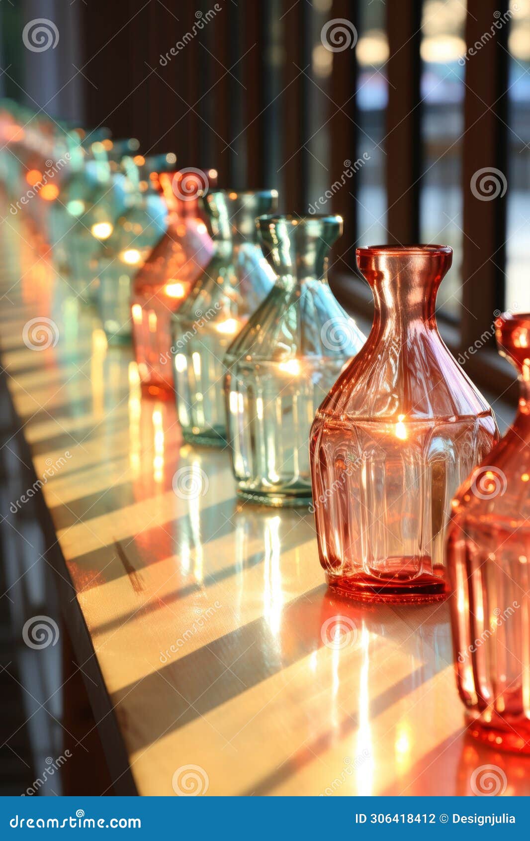 Minimalist Solarized Glass Bottles in Orange and Light Emerald with ...