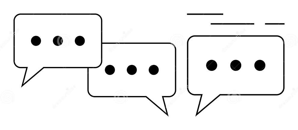 Minimalist Speech Bubbles with Ellipses for Communication Stock ...