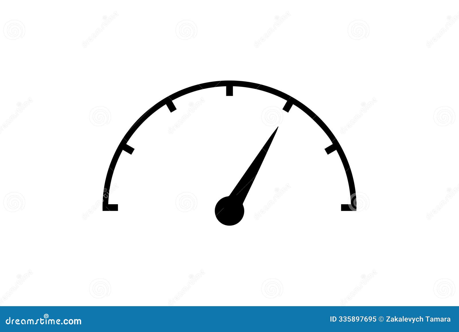 Minimalist Speedometer Gauge Icon with Needle. Vector Icon Design Stock ...