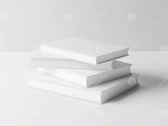 Minimalist Stack of White Books Stock Photo - Image of study, object ...