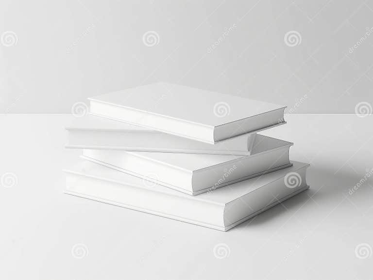 Minimalist Stack of White Books Stock Photo - Image of study, object ...