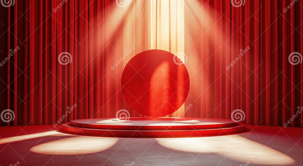 Minimalist Stage Design with a Dramatic Red Background Featuring ...