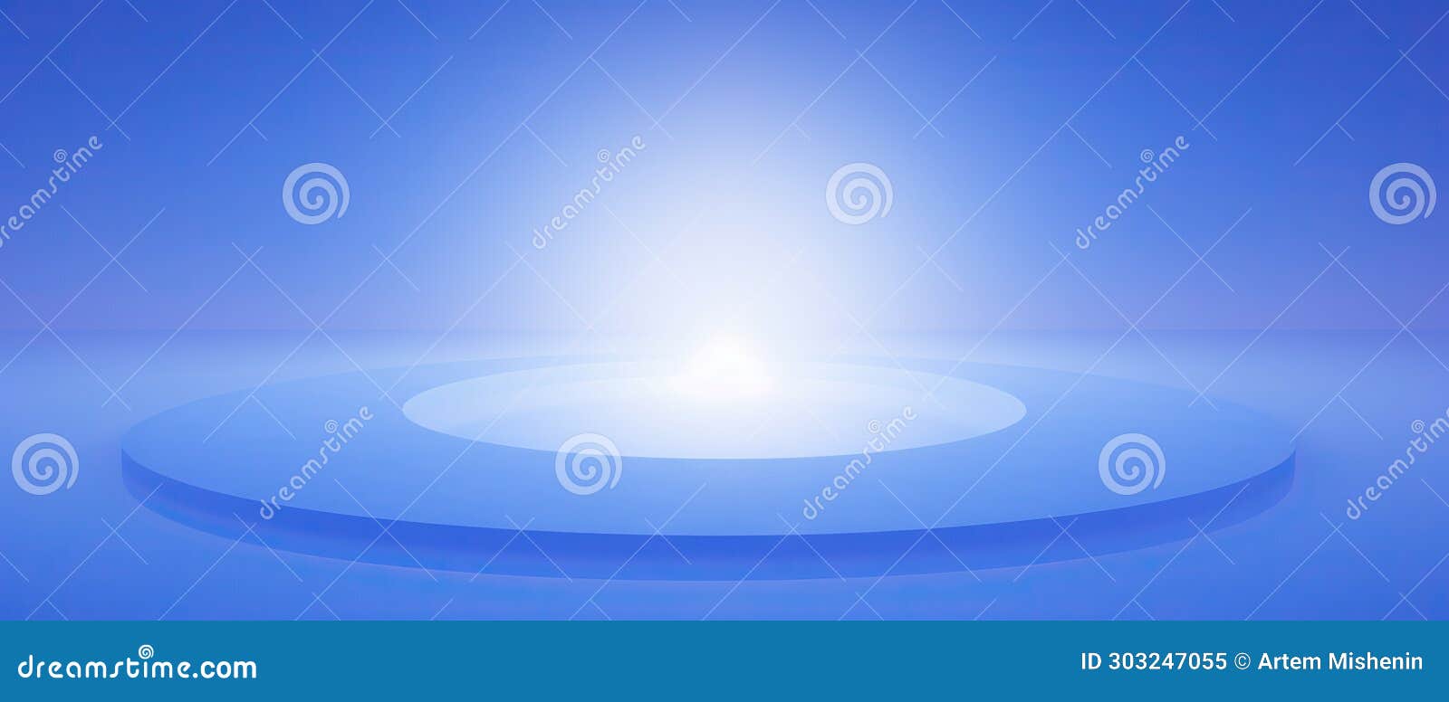 A Minimalist Stage Design with a Soft Blue Hue and Radiant Central ...