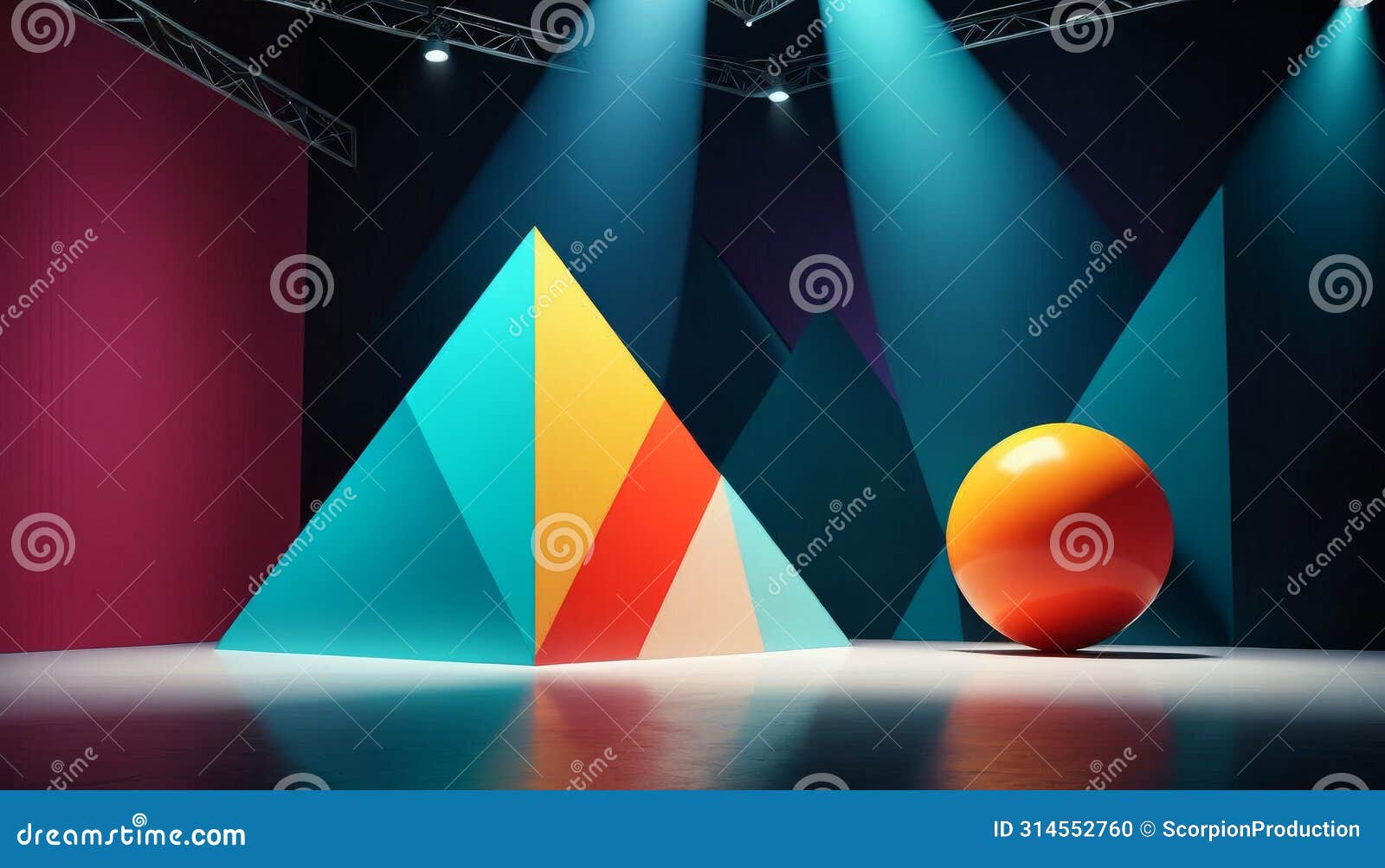 Geometric Shapes Stage Design Stock Illustration - Illustration of ...