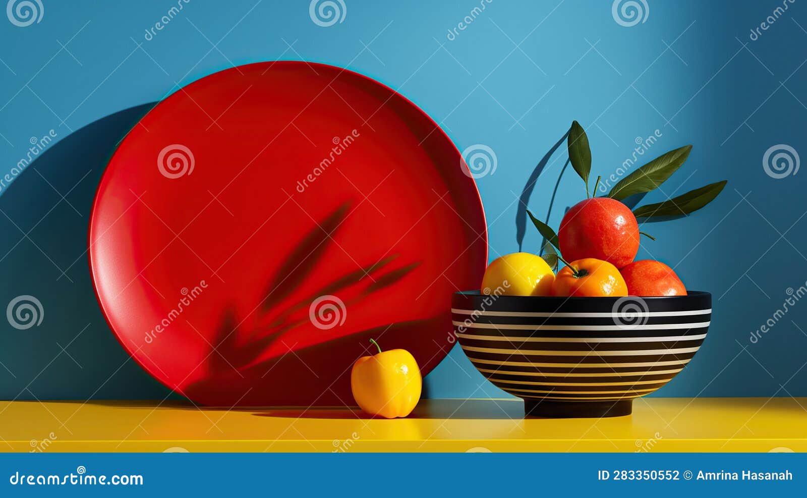 Minimalist Still Life with Bold Colored Objects. Generative Ai Stock ...