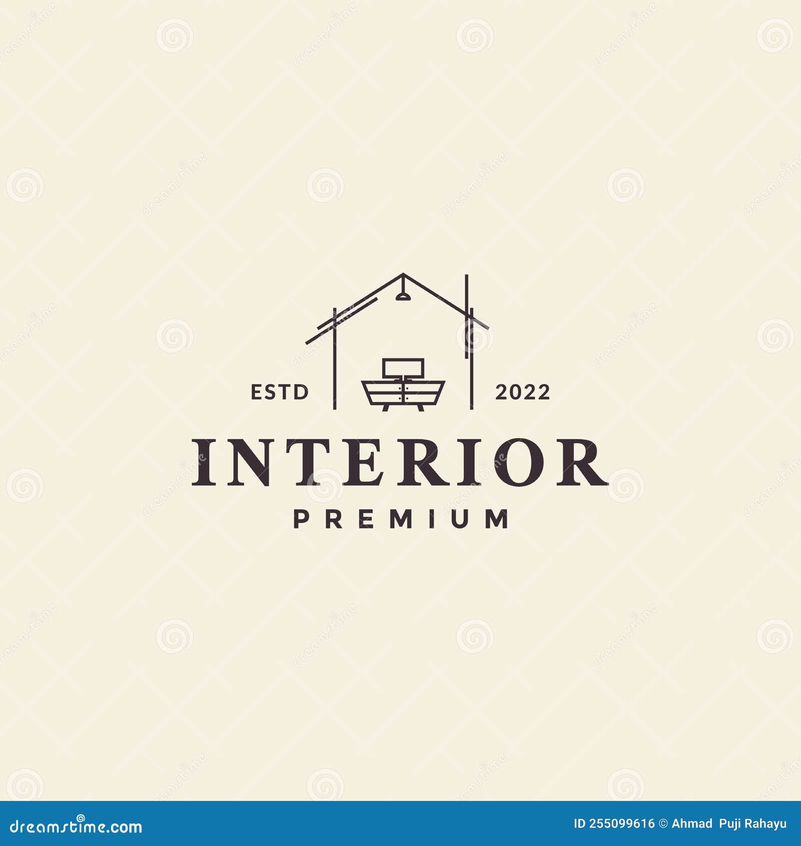 Minimalist Structure Home with Interior Logo Design Stock Vector ...