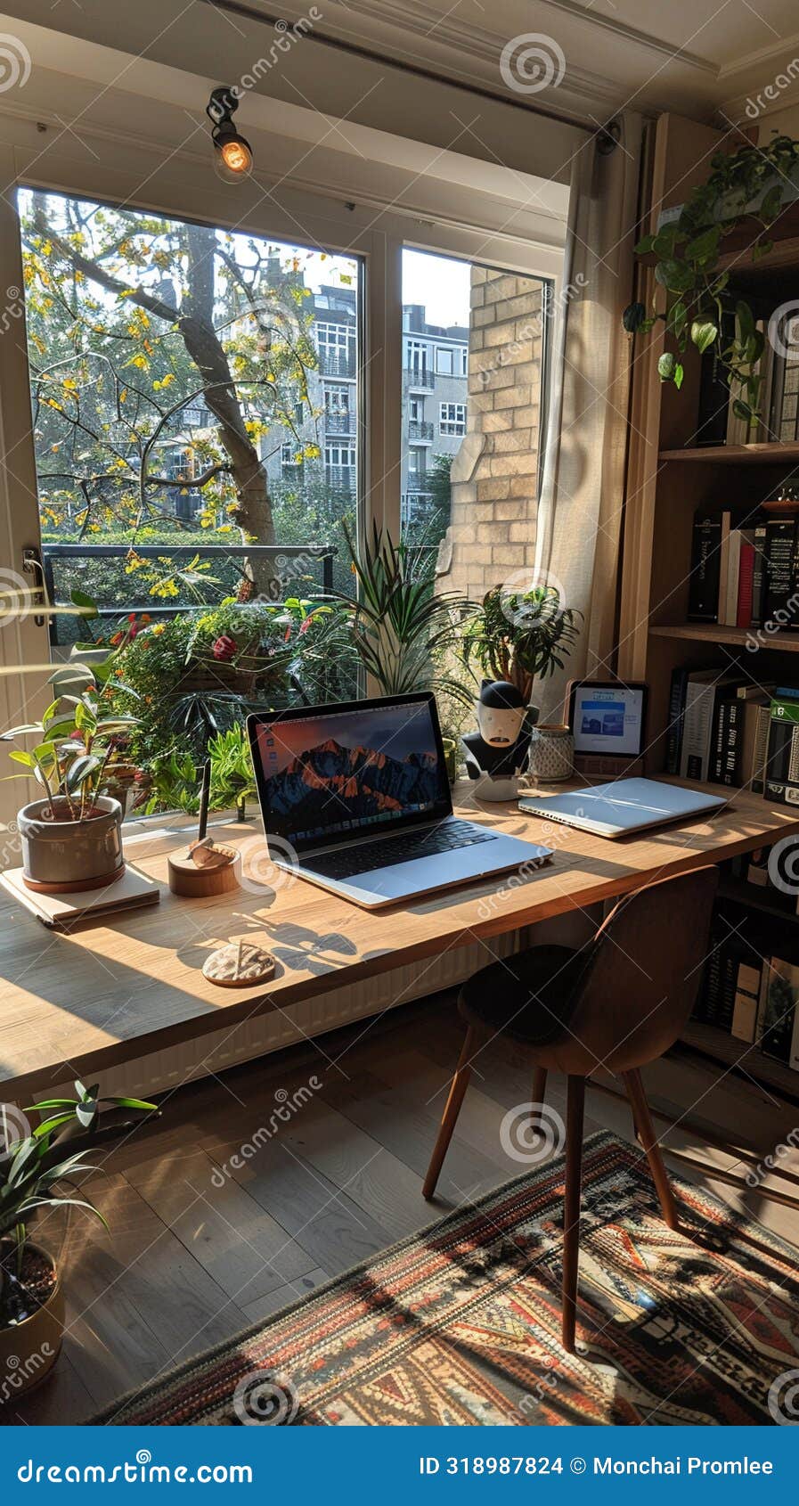 Minimalist Study Area with Refurbished Electronics, Featuring a ...