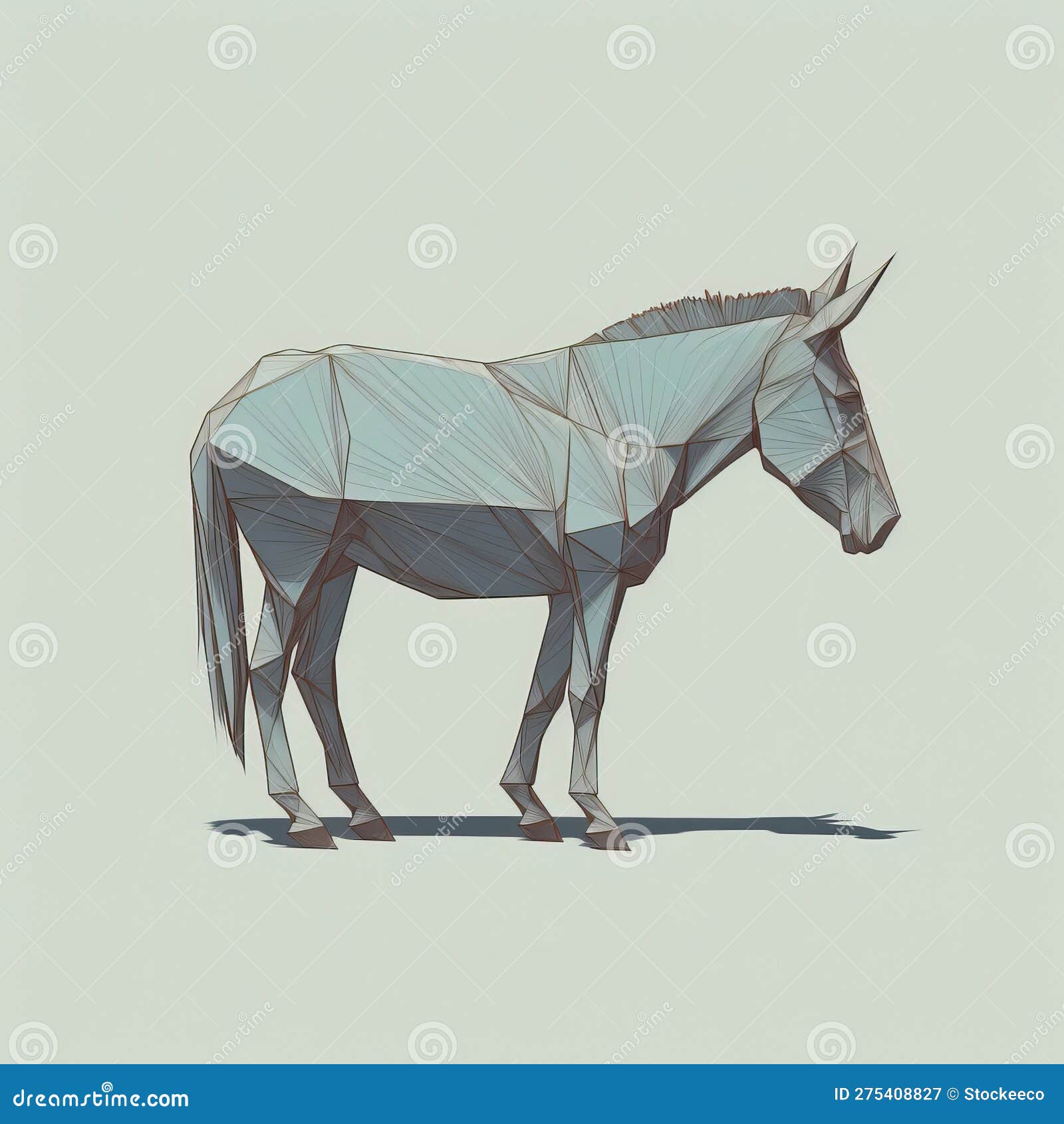 Minimalist Style Drawing of a Little Mule Stock Illustration ...