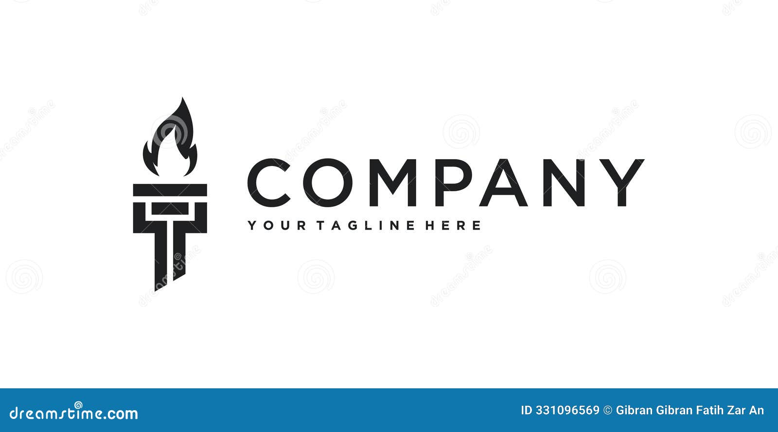 Minimalist Style Torch Abstract Logo Design. Premium Vector Stock ...