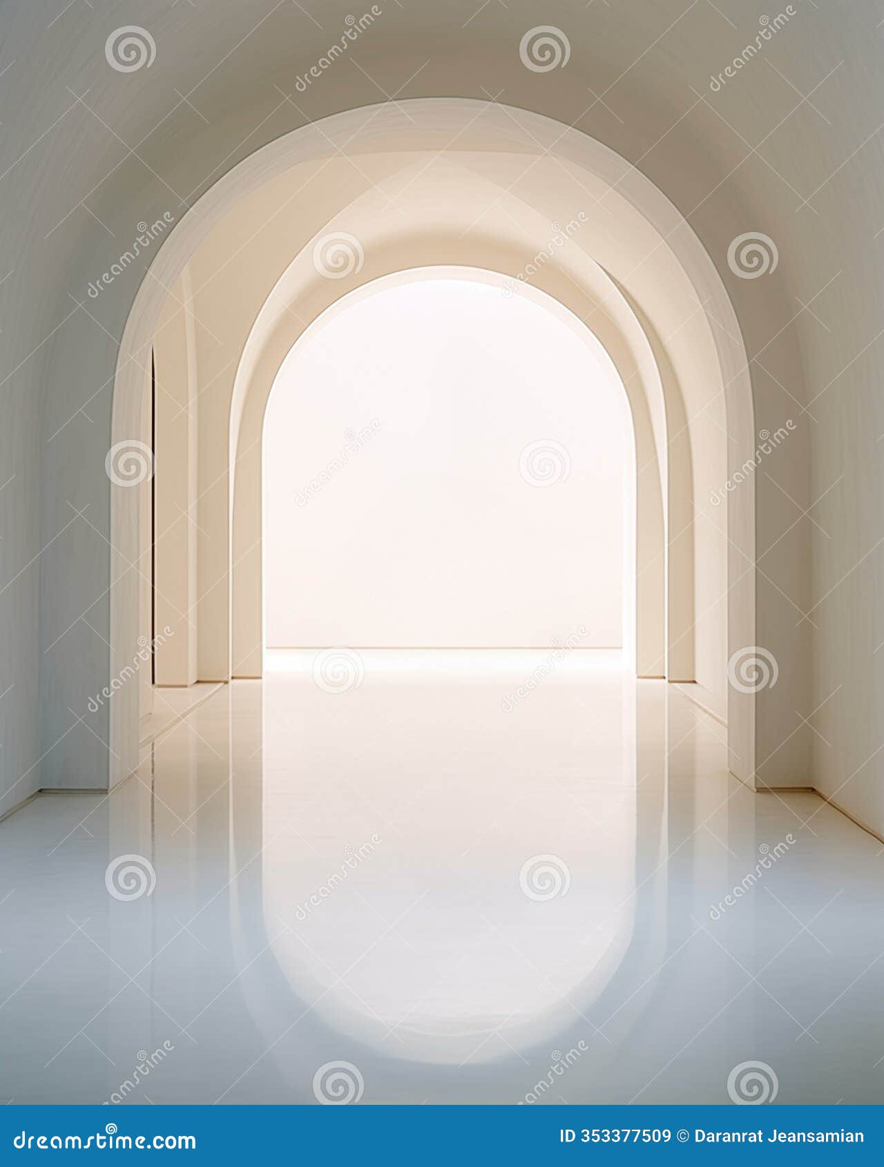 Minimalist Style Walkway with Curved Arches Stock Illustration - Illustration of stylish ...