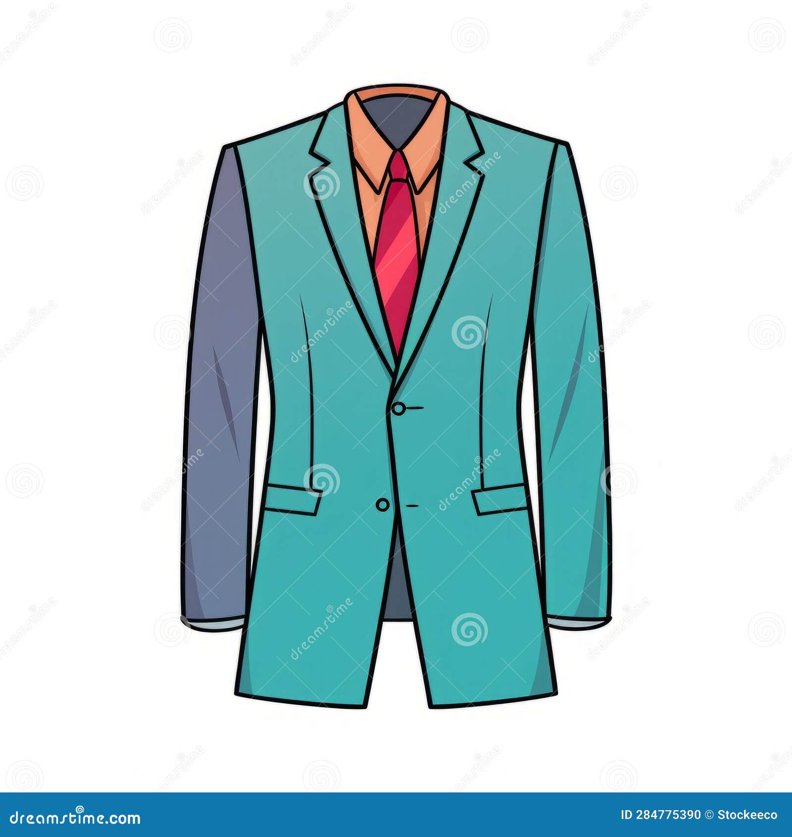 Minimalist Suit Design Graphic: Simple, Colorful Vector Contour Stock ...