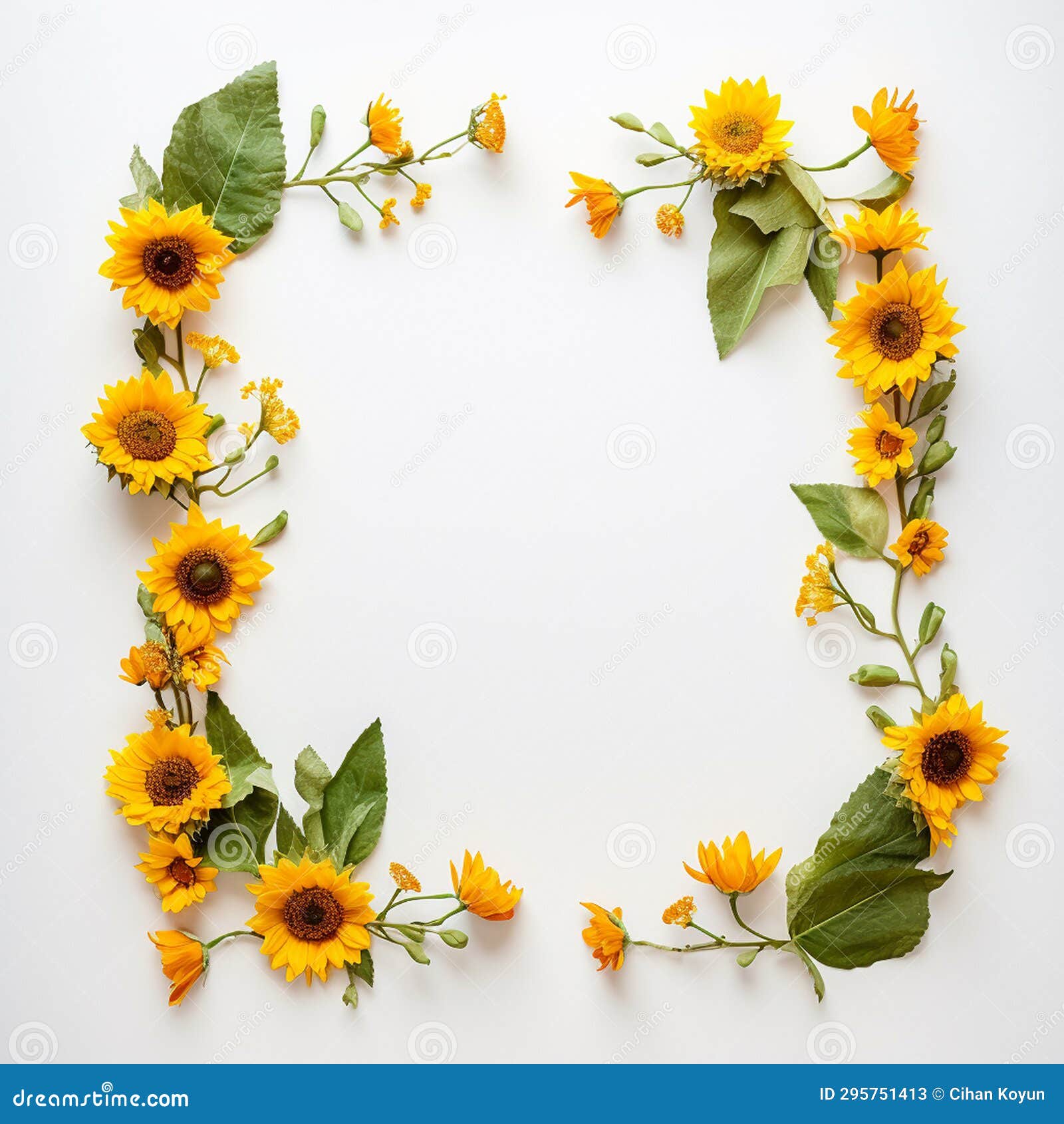 Minimalist sunflower frame stock illustration. Illustration of ...