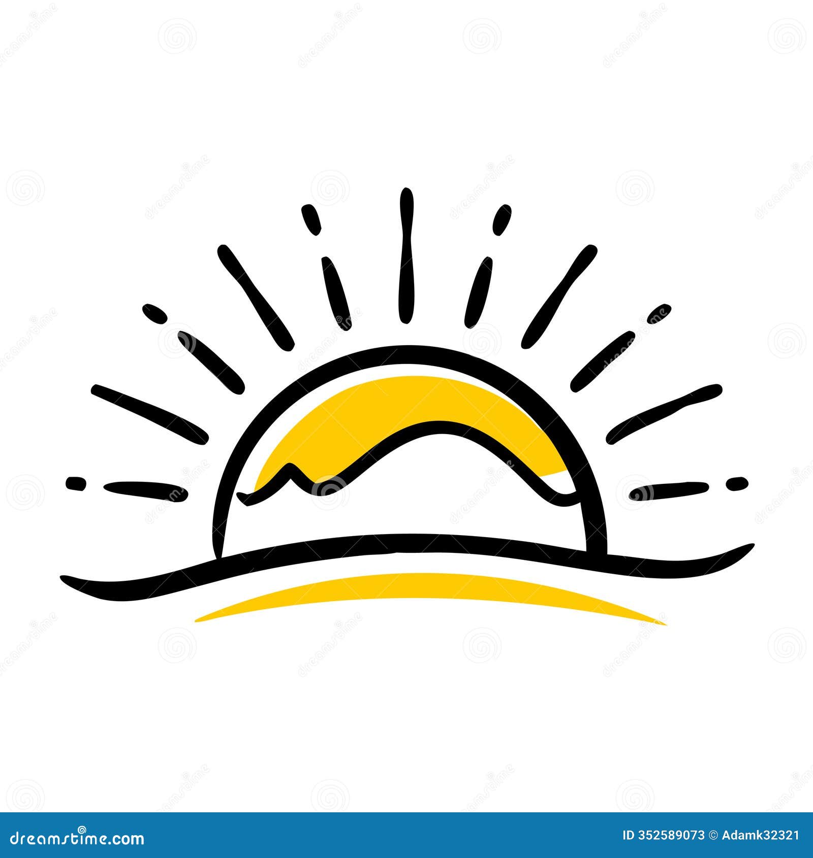 Minimalist Sunrise Vector Illustration for Inspirational Design ...