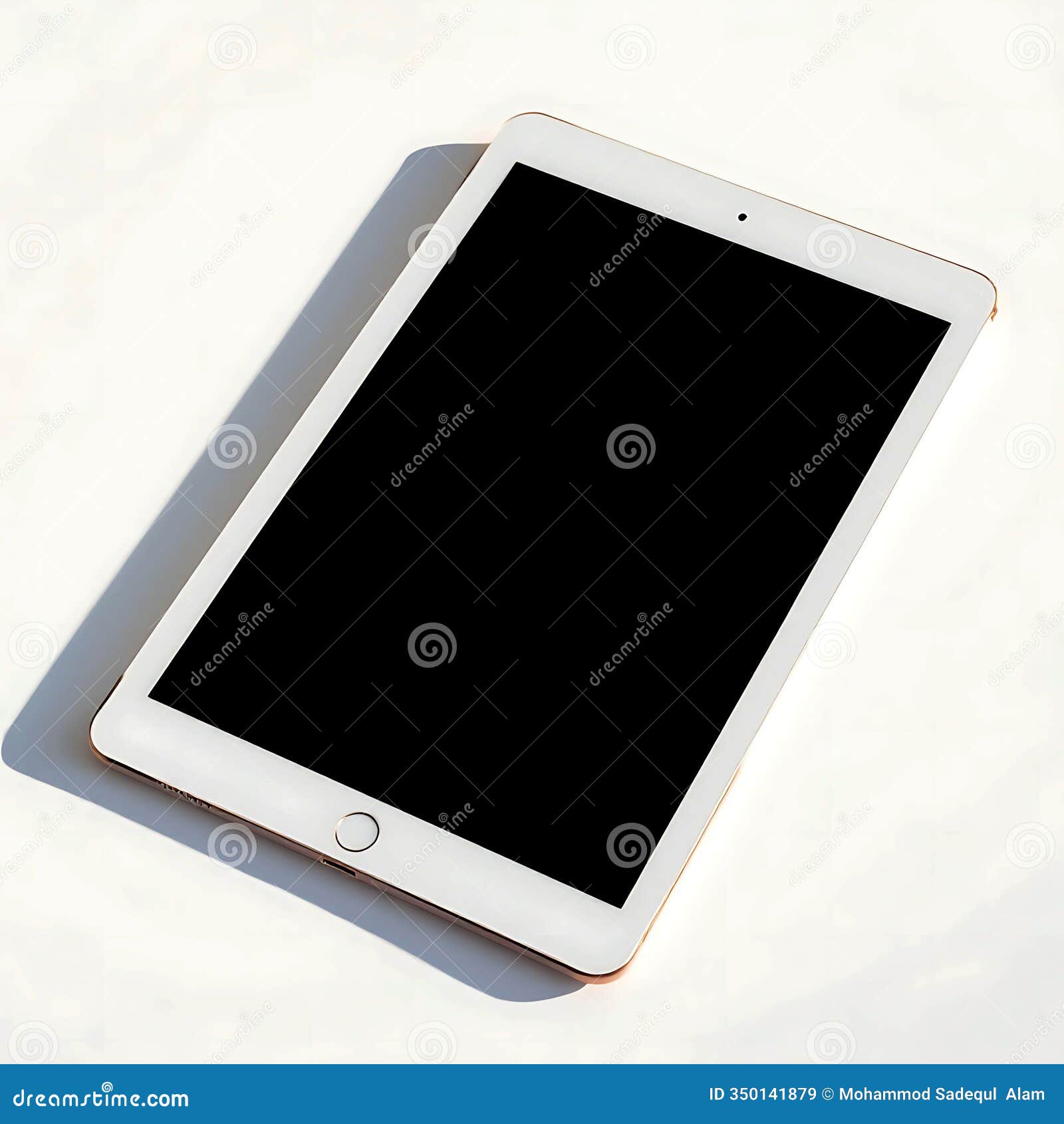 Minimalist Tablet Mockup with Blank Screen on White Background Stock ...