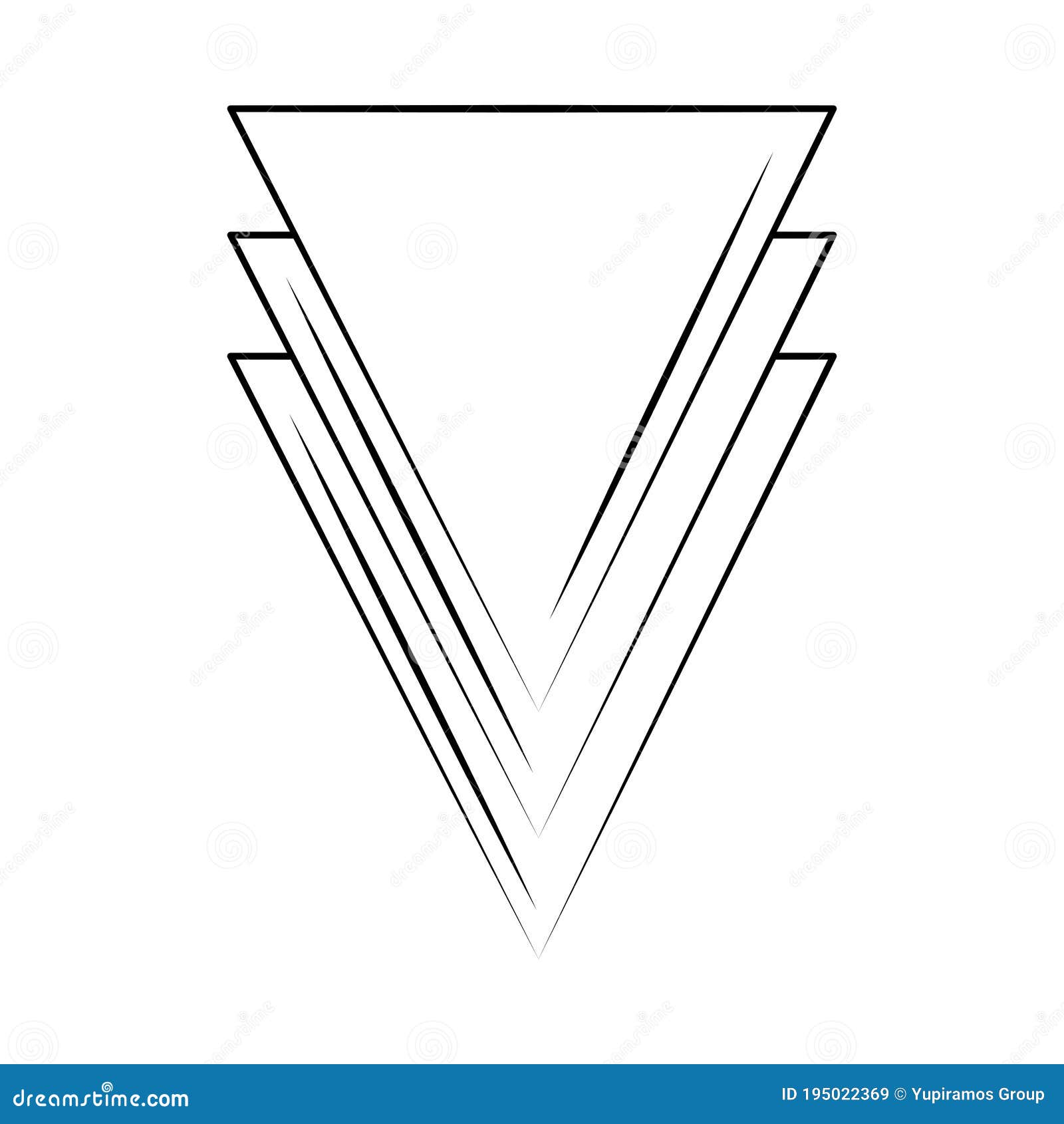Minimalist Tattoo Boho Abstract Triangles Line Art Icon Over White ...