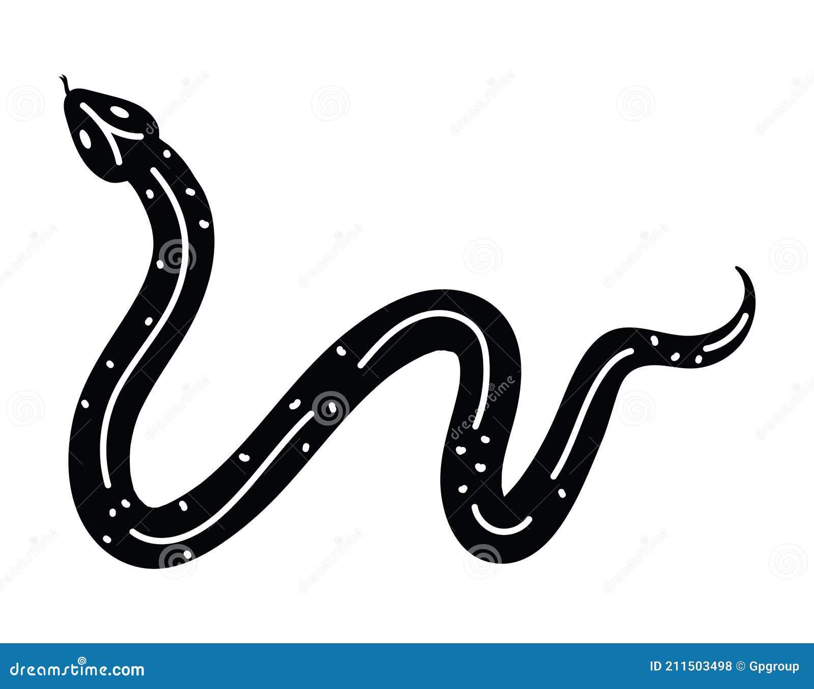 Minimalist Tattoo of a Snake Stock Vector - Illustration of tattoo ...